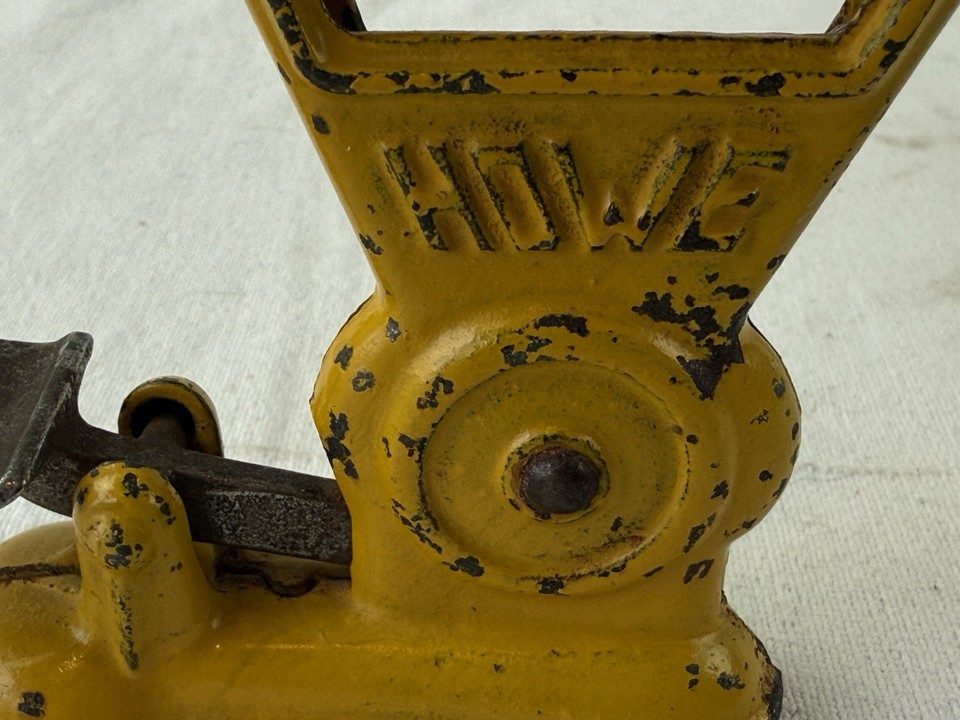 Antique Howe Scale small toy salesman sample Cast Iron vintage yellow | eBay