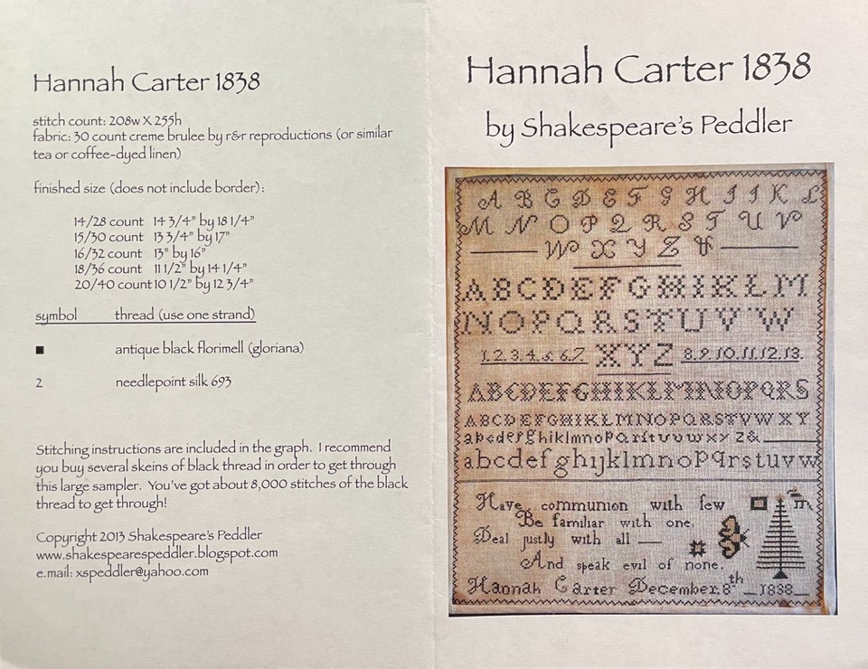 6x Xstitch CHART: SHAKESPEARES's SAMPLER Historic antique Girls ...