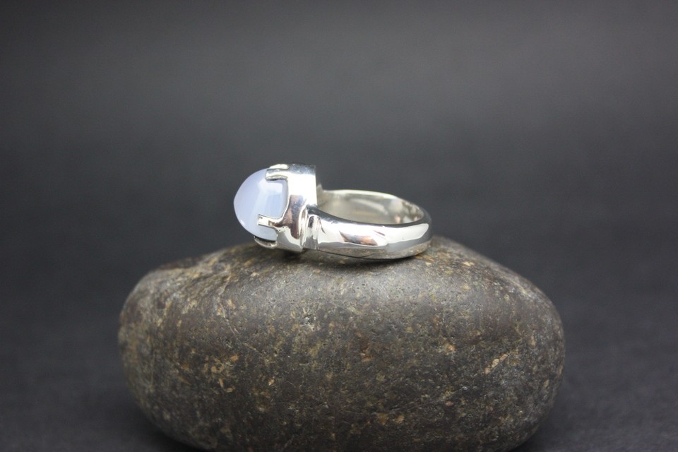 GENUINE CHALCEDONY RING .925 STERLING SILVER FAST FREE SHIPPING !! | eBay