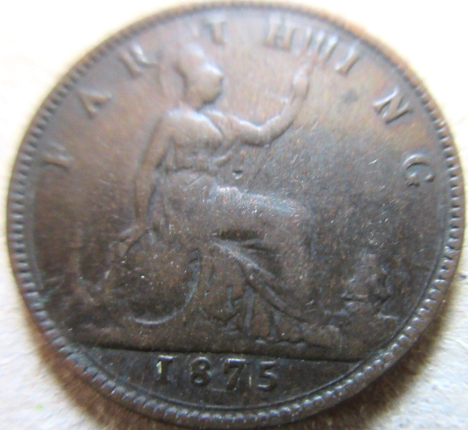 1875 Great Britain UK Farthing Coin Queen Victoria Era (W235) | eBay