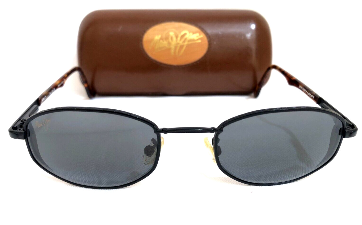 RARE MAUI JIM MONARCH SUNGLASSES Matte Black w/ Grey … - Gem