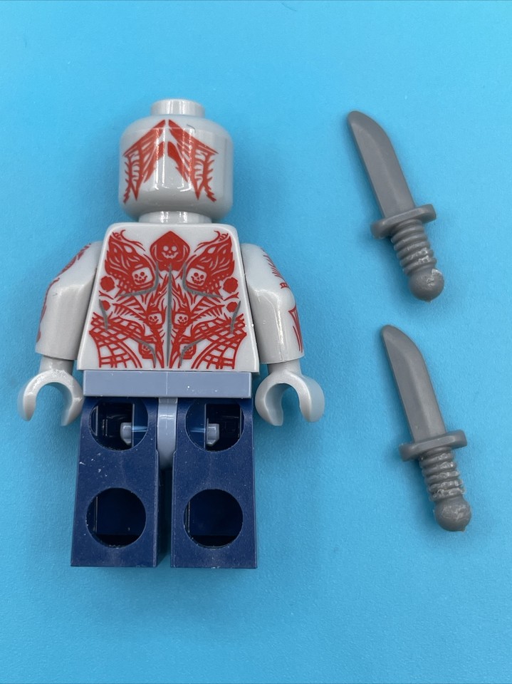Lego Marvel Super Heroes Drax Minifigure 76081 with Daggers Blue pants ...