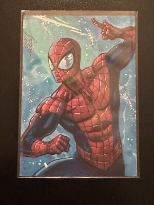 2021 UD Marvel Metal Spider-man Sketch Card Spider-man by Bella Rachlin ...