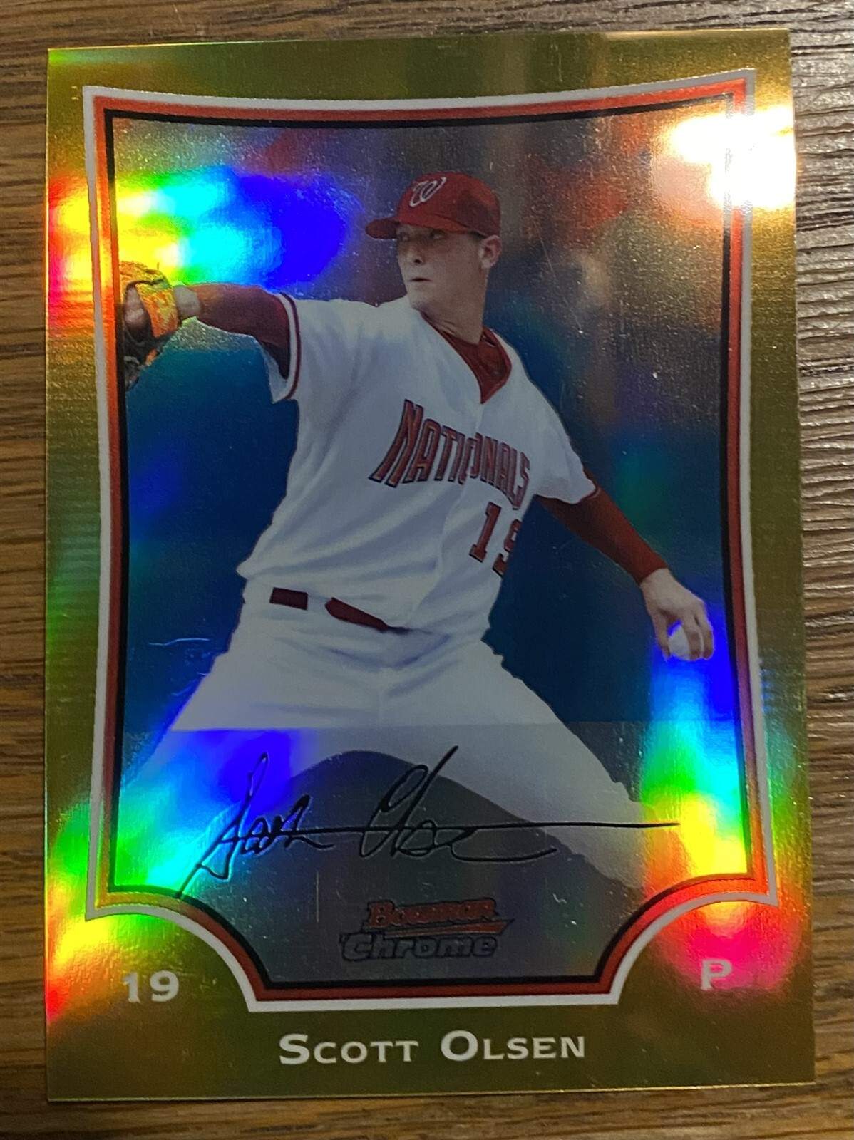 Scott Olsen 2009 Bowman Chrome Gold Refractor 40/50 - Nationals | eBay