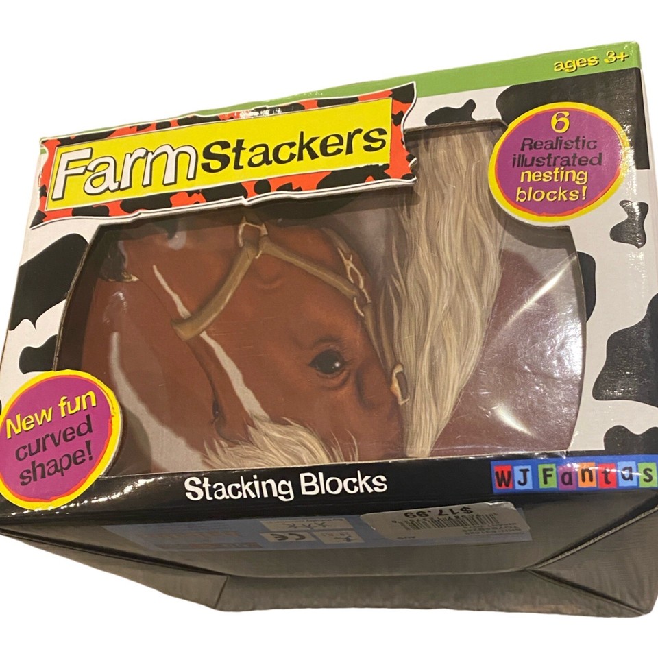 Farm Stackers, 6 Realistic Animal Stacking Blocks Inside | eBay