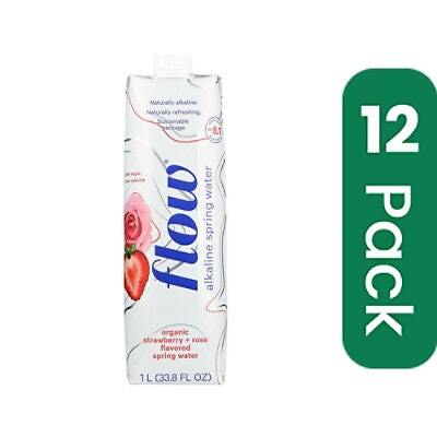 Flow - Alkaline Water Strawberry Rose - 1 ltr (Pack of 12) | eBay