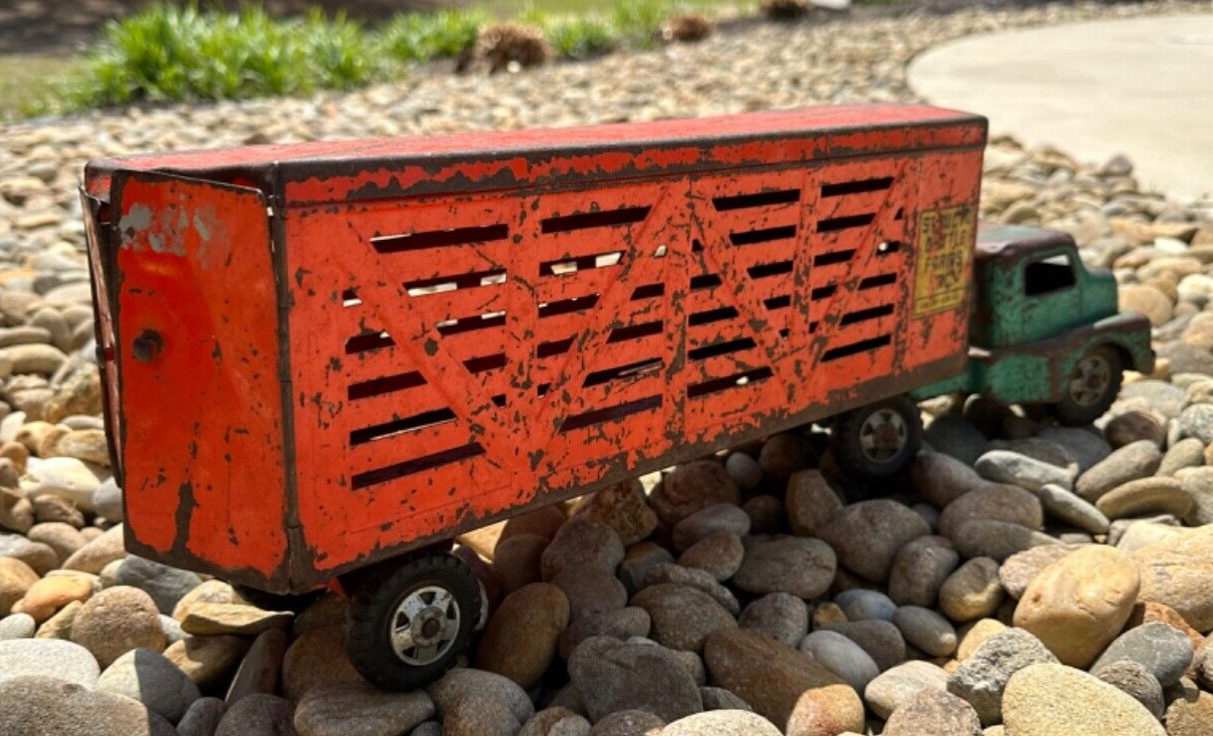 Vintage Structo Toys Pressed Steel Cattle Truck and Trailer Circa Mid ...