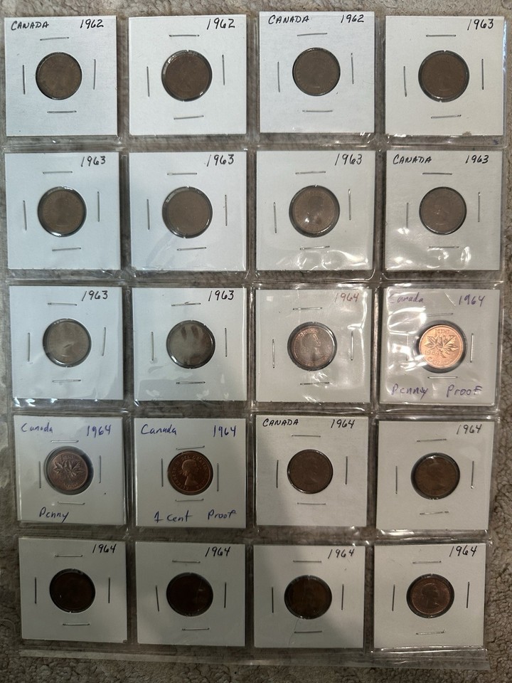 Canadian Small One Cent Coin Collection. 145 Pennies From 1922-2012 All ...