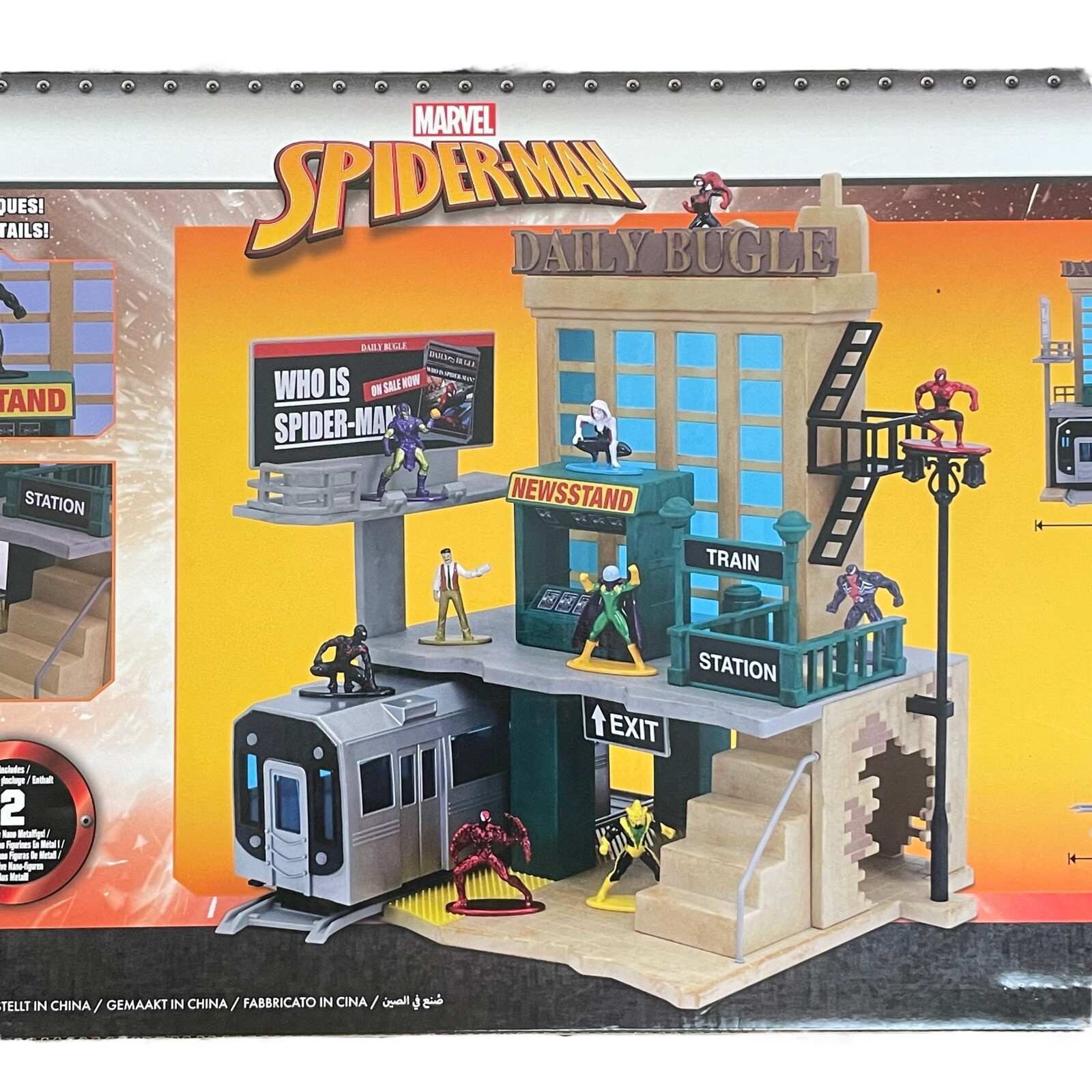 Marvel Spiderman Daily Bugle Scene 10 Nano Metalfigs Large City Display ...