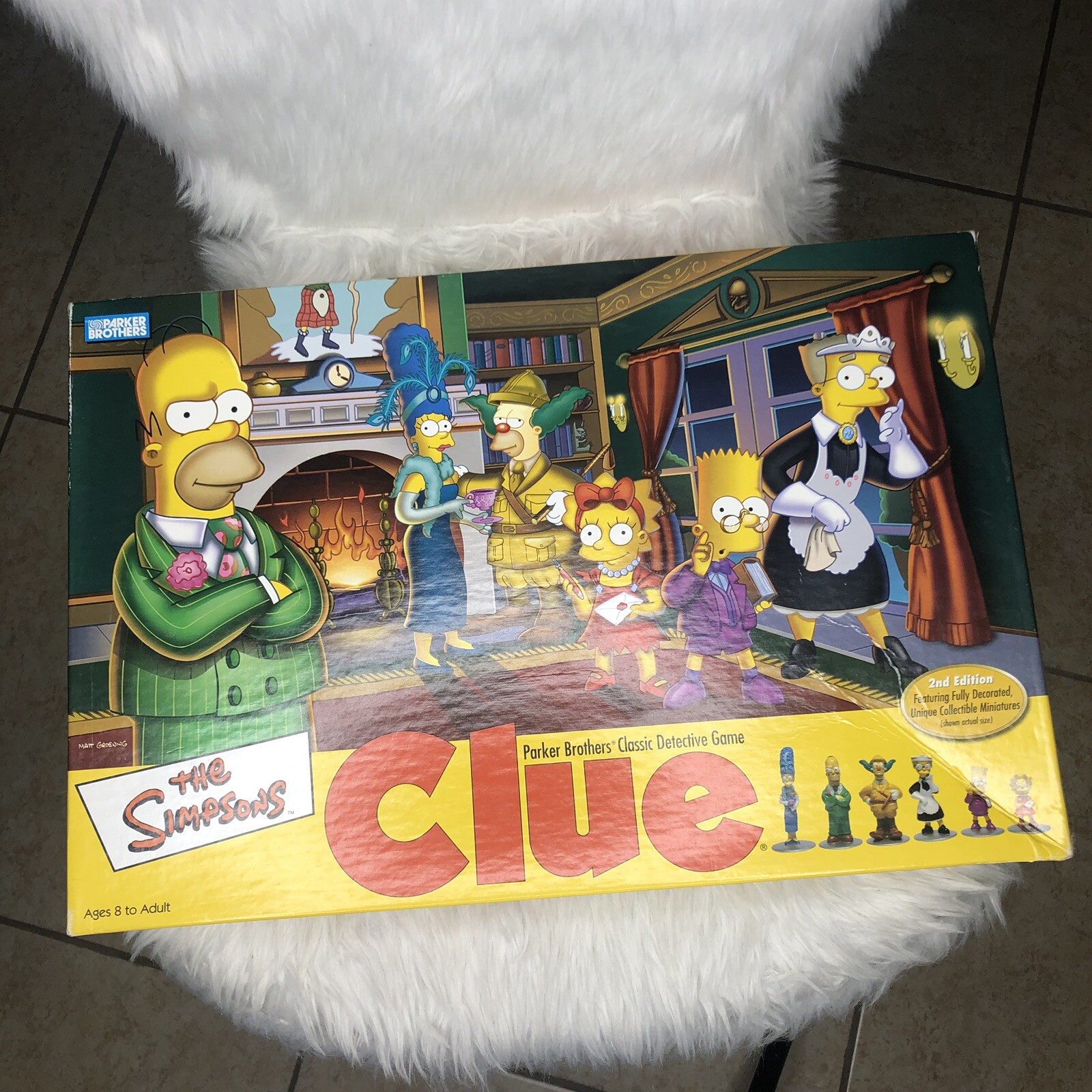 The Simpsons CLUE 2nd Edition Board Game Complete Mystery Bart Family ...