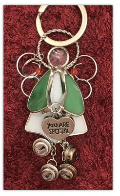Christmas Enamel Rhinestone Dangle Hope Angel Pin Key Chain Necklace ...