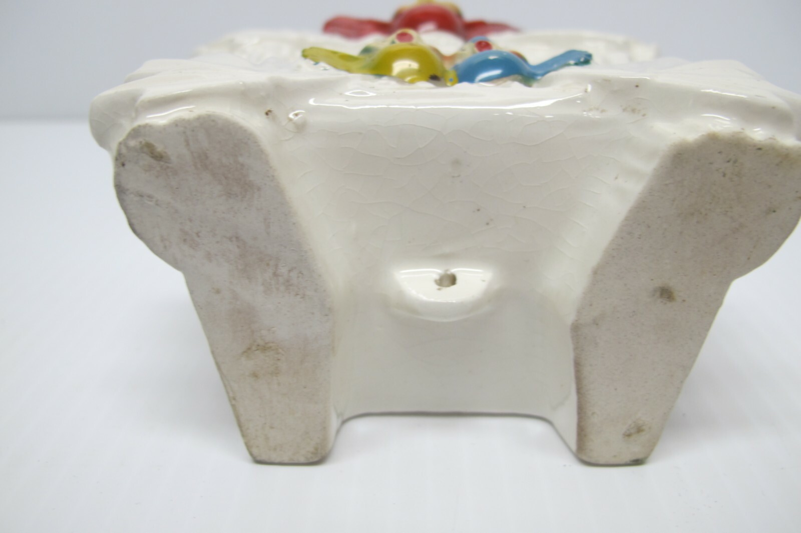 Vintage Ceramic Bird House Wall Pocket/Planter Clock~w/ 3 Baby Birds ...