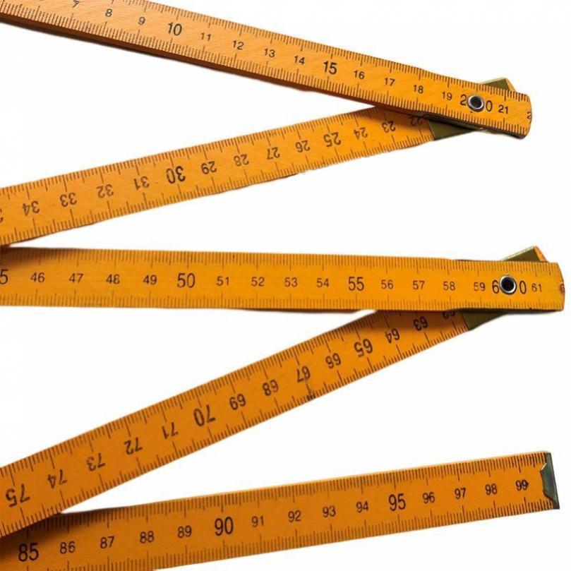 Folding Wooden Ruler Inch Metric Double Sided Scale for Drawing ...