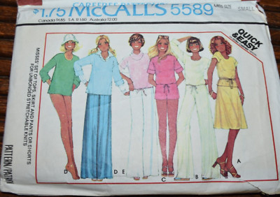 McCall's 5589 Misses Set of Tops Skirt Pants Shorts Pattern Sz S (10-12 ...
