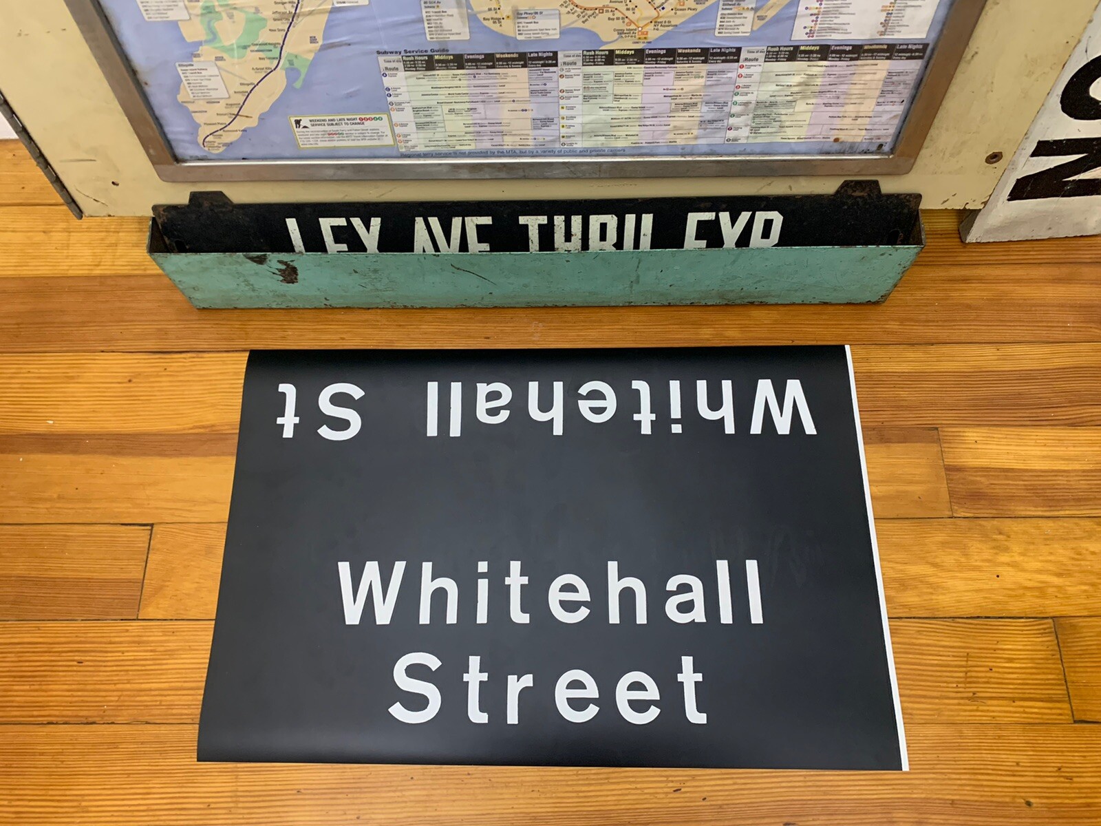 NYC SUBWAY ROLL SIGN WHITEHALL PEARL STREET MANHATTAN SOUTH FERRY ...