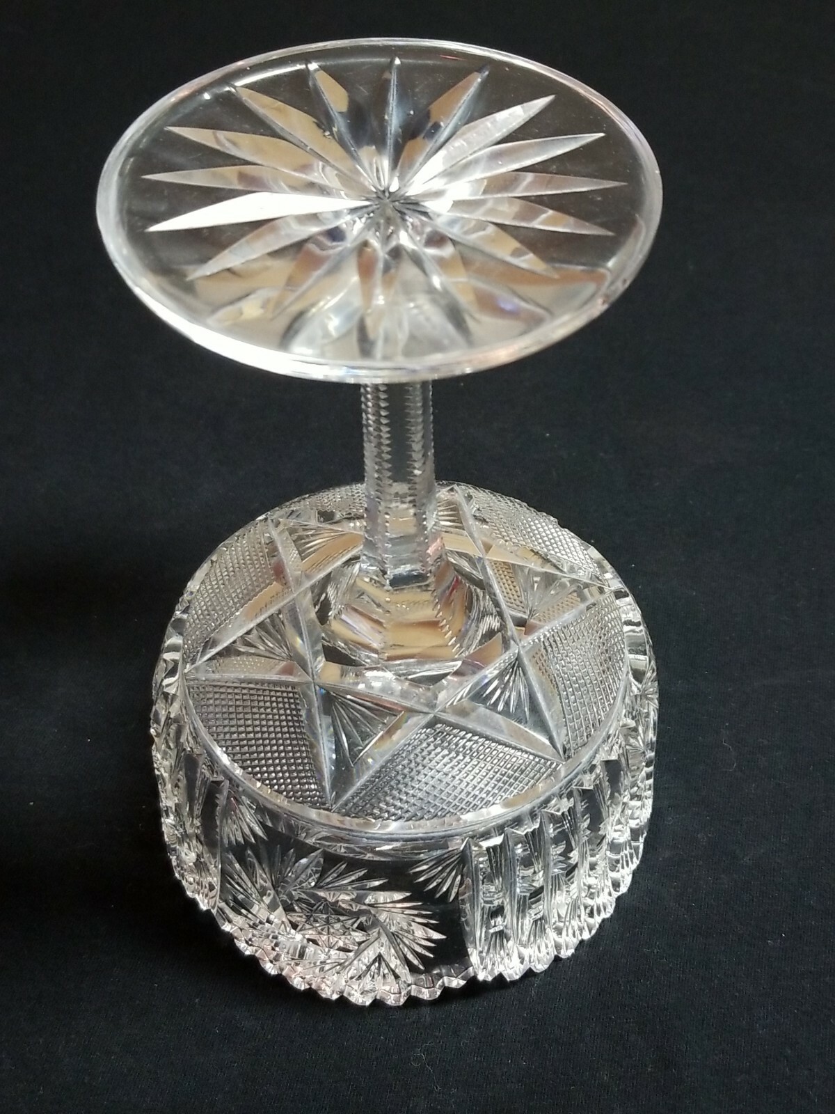 Lausitzer Star Pinwheel Lead Crystal Hand-Cut Glass Stemmed Compote ...