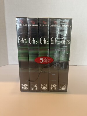 Fujifilm T-120 EP Mode 6 Hours High Quality VHS 5-Pack Blank Tapes | eBay