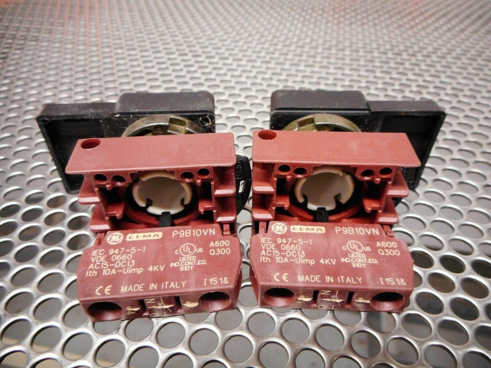 General Electric P9B10VN Contact Blocks & Green Power On Pushbuttons ...