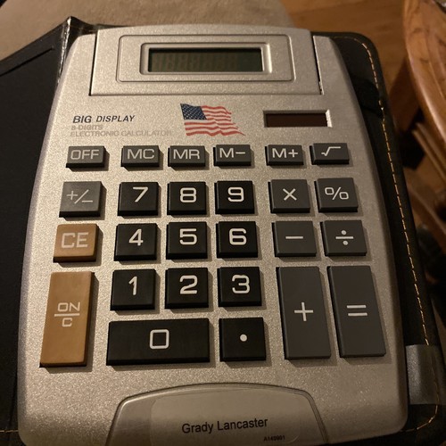 BIG DISPLAY Solar Electronic Calculator Silver 8 Digits Display E2 | eBay