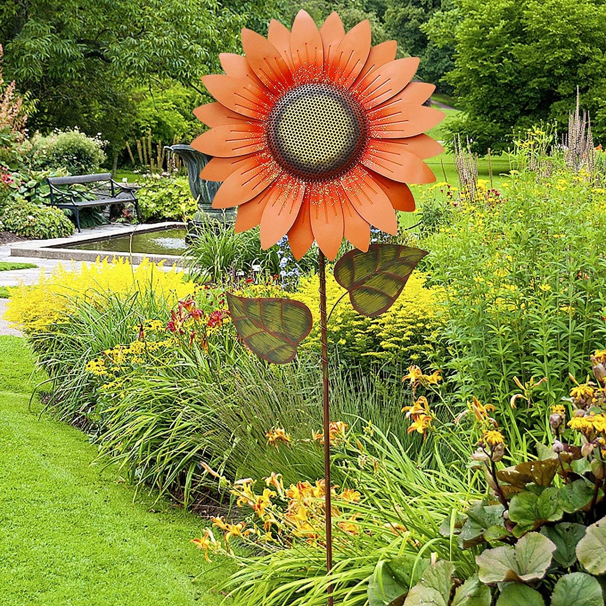 Oversized Metal Flowers Large Metal Flower Sculpture Red Garden Decor