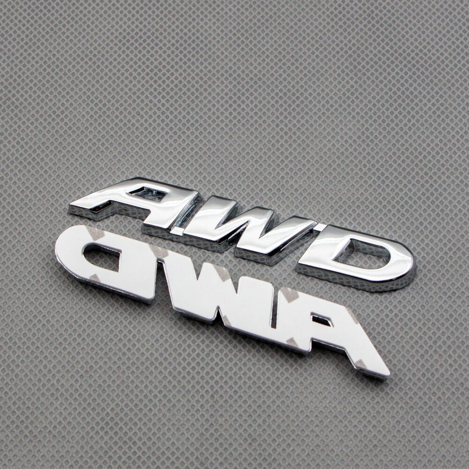 2Pcs Small Chrome Metal AWD Off Road Badge 3D Logo All Wheel Drive ...