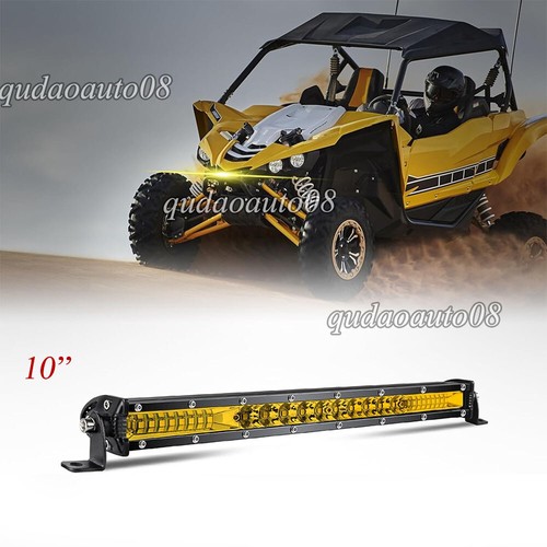 Fit Can-Am X3 Light Bar 10" inch Single Row Yellow LED Light Bar Light ...