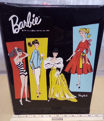 Rare 1960 Roman Numeral Barbie doll with accessories &1961 Barbie box ...