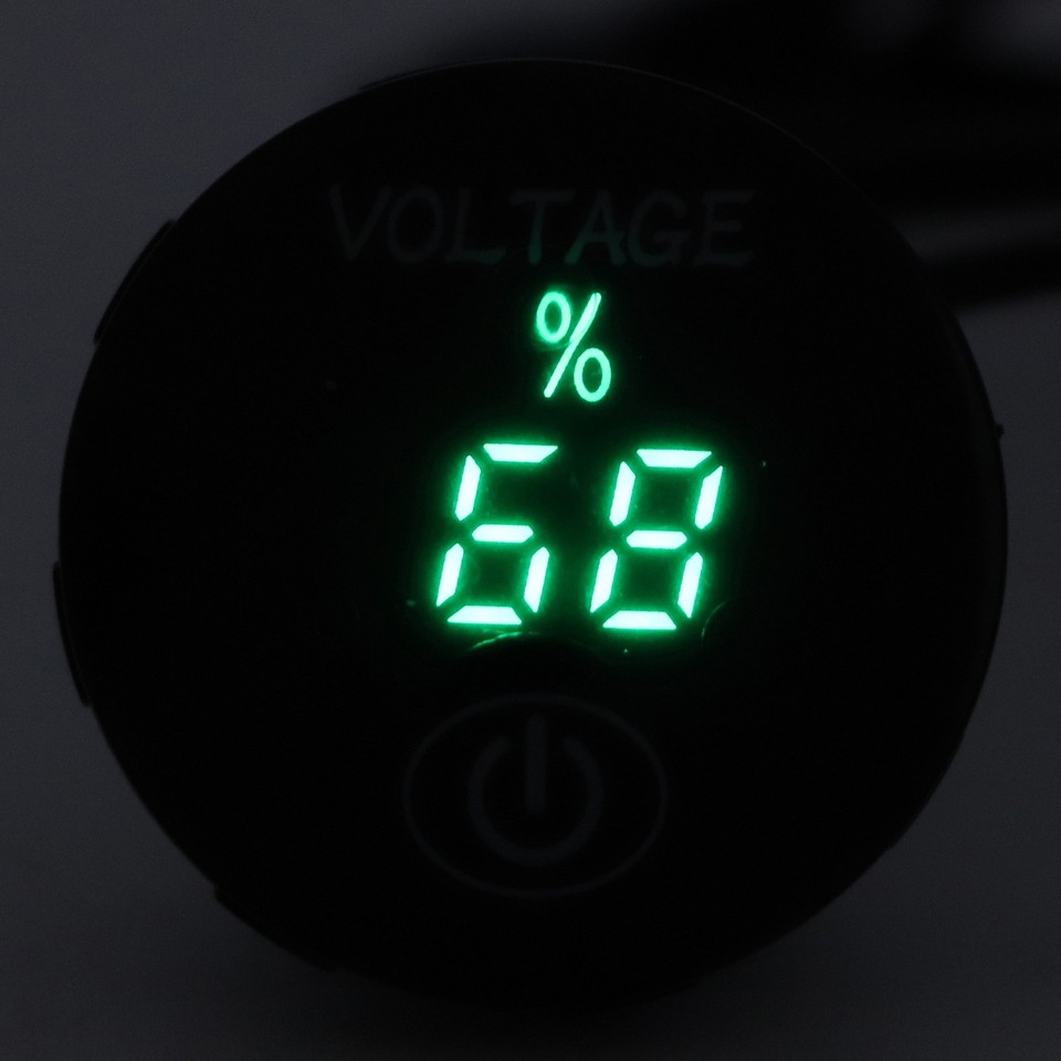 DC 12V‑24V LED Voltmeter One Touch Sensing Black Housing Universal For ...