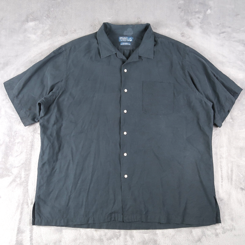 Vintage Polo Ralph Lauren Shirt XL Camp Loop Collar Silk Cotton ...
