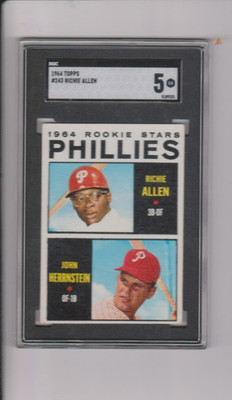 1964 Topps #243 Rookie Stars Richie Allen RC/John Herrnstein SGC 5 ...