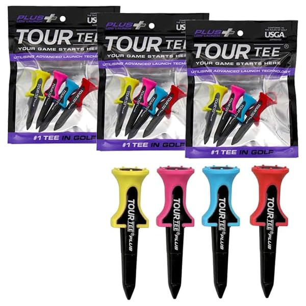 Tour Tee Plus Low Launch 4 Pack Golf Tee Usga R&A Rule T-497-000 55mm ...