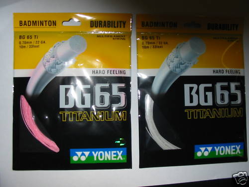 10 packets of Genuine YONEX Badminton String, BG-65Ti , Pink Only, Made ...