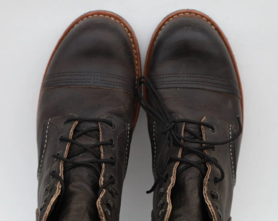Red Wing Iron Ranger Boots Size 10.5 in Grey Leather 8086 | eBay