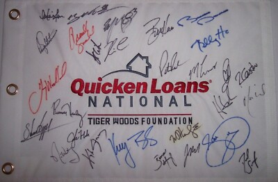2014 Quicken Loans signed golf flag Jason Day Patrick Reed Gary ...