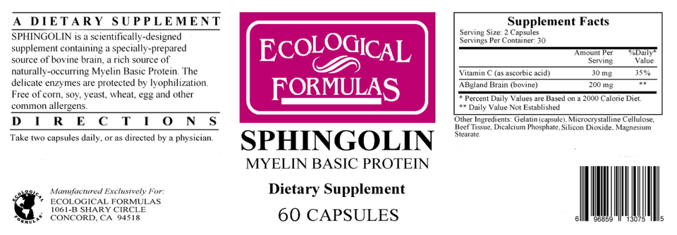 Ecological Formulas Sphingolin 200 mg 60 capsules | eBay