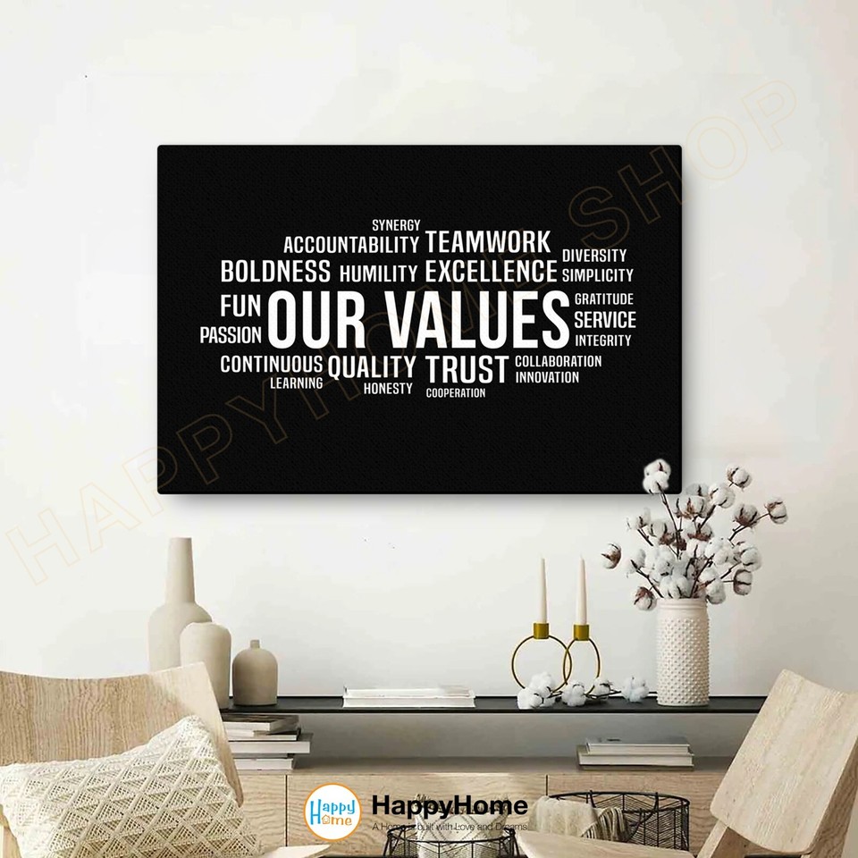 Our Values Wall Art Bussiness Core Values Office Decor Entrepreneur ...
