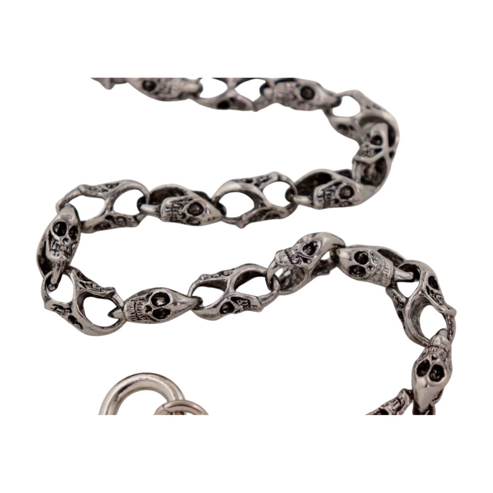 Men Silver Mini Skull Metal Skeleton Wallet Chain KeyChain Biker Jean ...