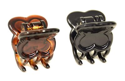 Parcelona French Petunia Mini 1” Celluloid Set of 2 Hair Claw Clips for ...