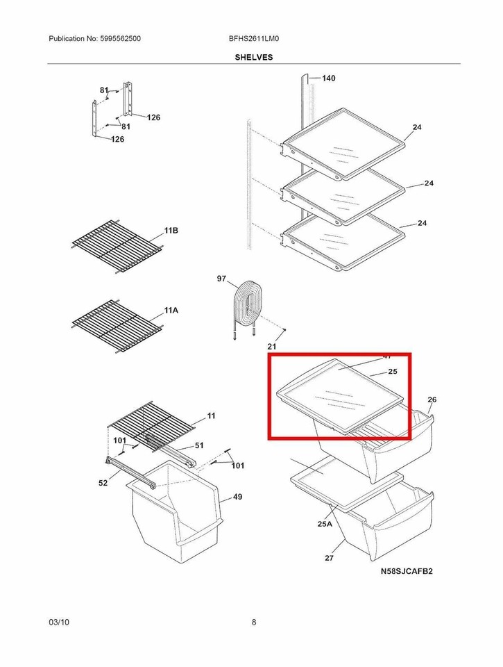 240350701 Top Crisper Pan for Frigidaire Crosley Gibson Kelvinator ...