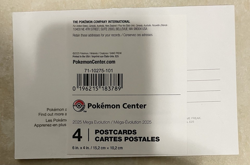Sealed Pokemon Center 2025 Mega Evolution Postcards Post Card Promo | eBay