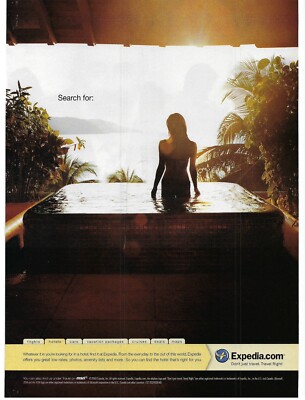 2004 Expedia Search for Hotels Flights Cars Cruises Travel Retro Print ...