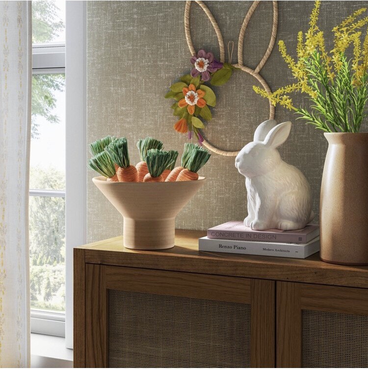 Set of 2 Threshold Easter 2023 Bunny Rabbit Figures Cream Ceramic Med ...