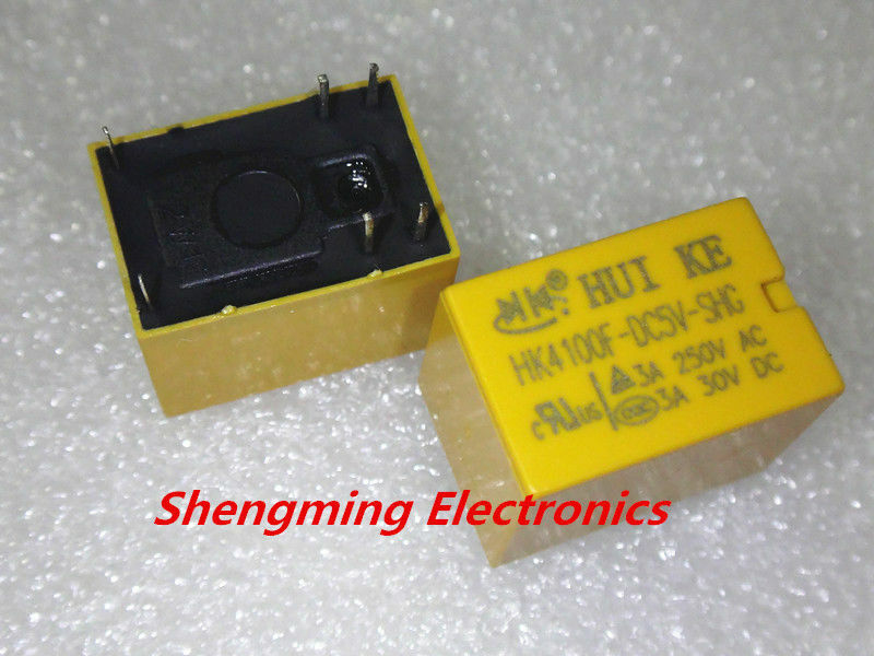 50pcs HK4100F-DC5V-SHG DC 3V 5V 9V 12V 24V 3A 250VAC 30VDC 6Pins Relay ...