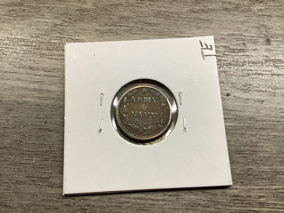1863 Army Navy Civil War Token with Rotated Reverse 45 Degree 052825 ...