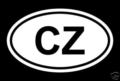 CZ - CZECH REPUBLIC COUNTRY CODE OVAL WINDOW/BUMPER STICKER | eBay