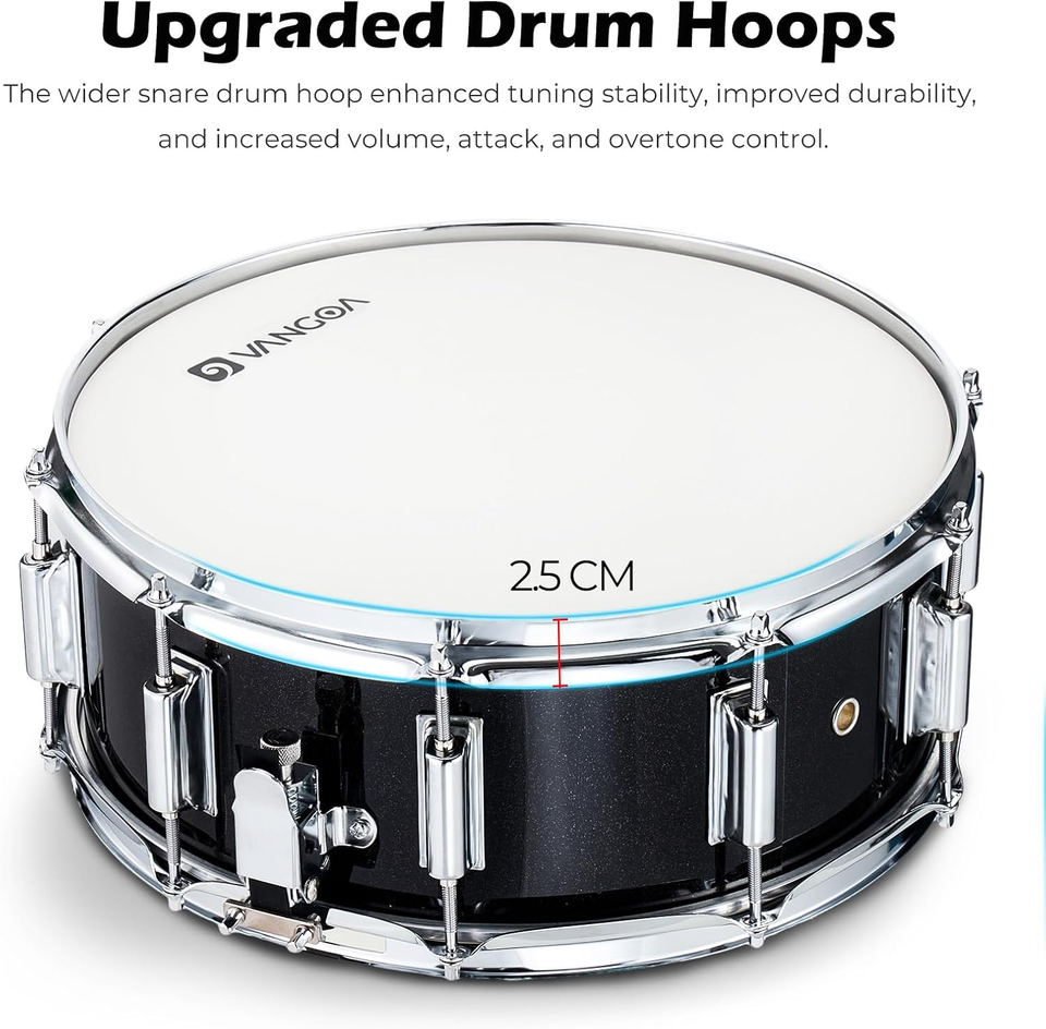 Snare Drum, Marching School Band Student Snare Drum Kit Set 14" X 5.5 ...