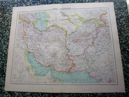 Carte géographique couleur de 1908: PERSE-AFGHANISTAN | eBay