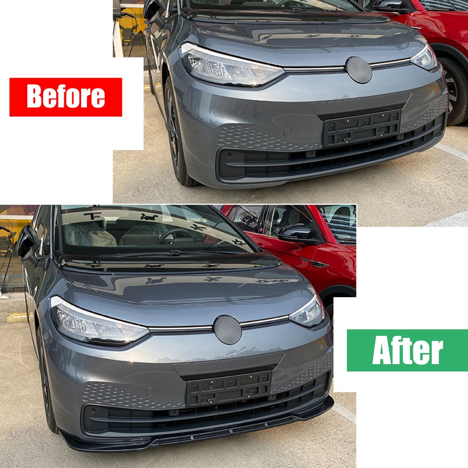 For VW ID.3 2019-2022 A Set Gloss Black Front Spoiler Lip Kit | eBay