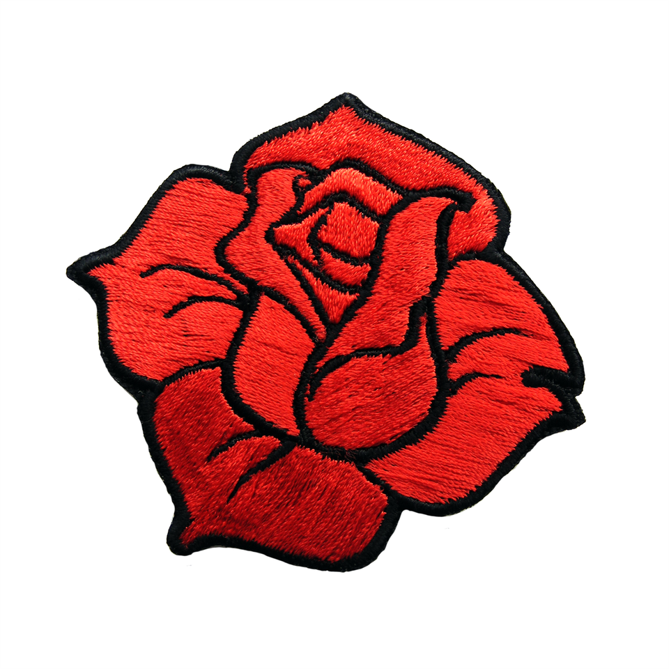 Embroidered Patch Rose Flower Iron On Sewing Craft Flower Retro Badge ...