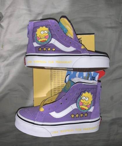 The Simpsons Lisa Simpson 4 President x Vans Sk8-Hi Zip Kids Shoes | eBay